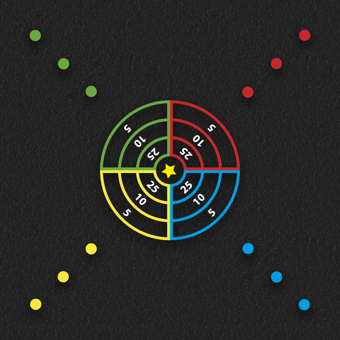 4 Way Target Playground Marking | School Thermoplastic Markings | Uniplay